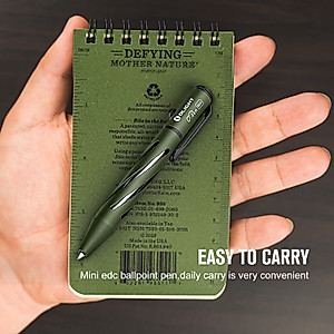 OLIGHT Open Mini Ballpoint Pen, Replaceable EDC Black Ink Pens By Bolt Action for Office, Working, Writing, Construction Work, Special Gifts and etc (OD Green)