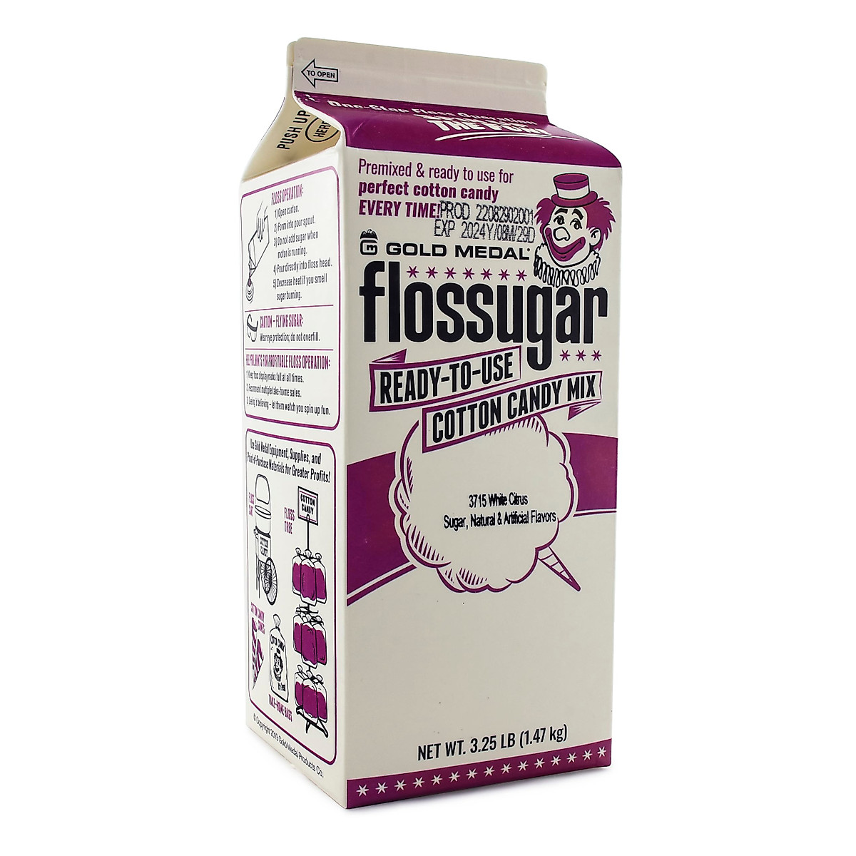 Gold Medal White Citrus Candy Floss Sugar, 52 oz - 1/2 Gallon