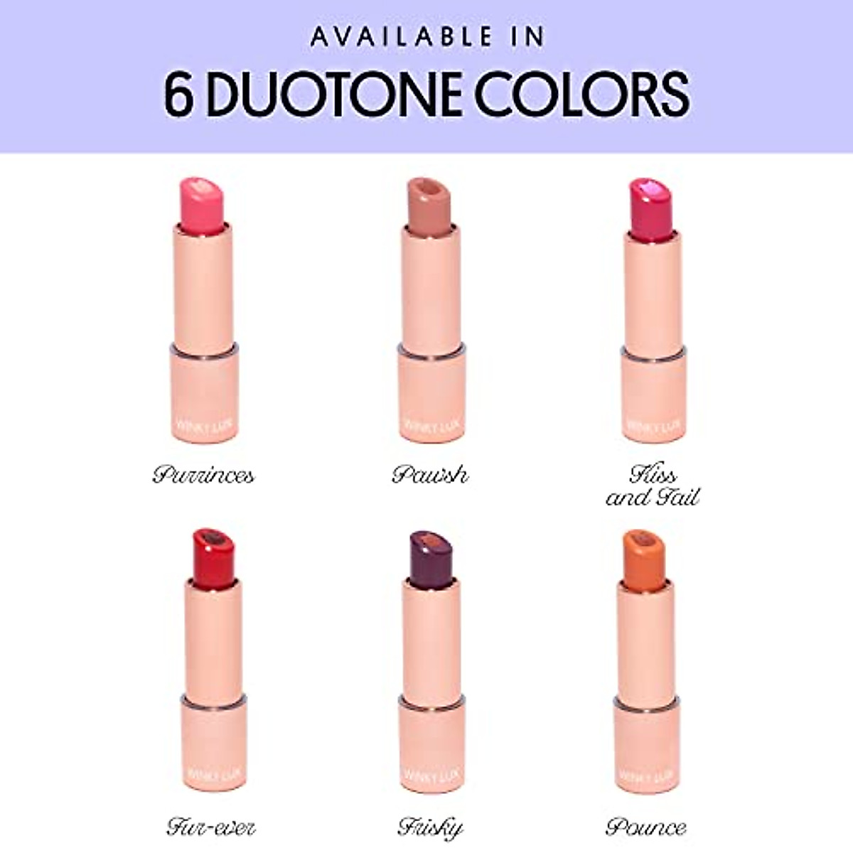 Winky Lux Purrfect Pout, Lip Stain With Jojoba Oil and Vitamin E, Semi-Sheer Finish, Natural Lipstick, Fur-Ever