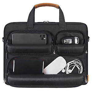 DOMISO 17-17.3 Inch Laptop Bag Business Briefcase with Shoulder Strap Messenger Bag Compatible with 17" Laptops/17.3" HP Pavilion/MSI GS73VR Stealth Pro/Dell Inspiron 17/Acer/ASUS,Black