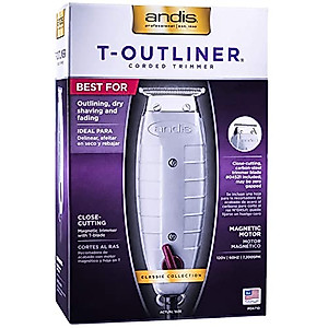 Andis Professional T-Outliner Beard/Hair Trimmer with T-Blade, Gray, Model GTO (04710) with a BeauWis Blade Brush