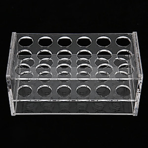 17mm Test Tube Rack with 18 Holes - Durable Transparent Centrifuge Tube Holder for 10ml and 15ml Test Tubes