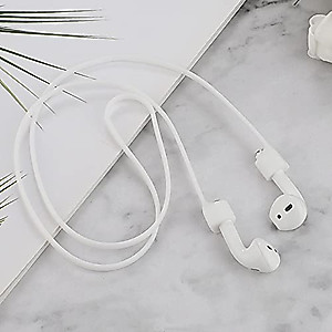 BUISAMG Magnetic Anti-Lost Straps for AirPods, Soft Silicone Sports Lanyard, Neck Rope Cord -(4-Pack) Wireless Headphones Anti-Lost Rope (Green Pink White Blue)