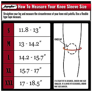 Jupiter Knee Sleeves (1 Pair), 7mm Compression Knee Braces for Squats,Weightlifting,Powerlifting,Cross Training for Men & Women (Medium)