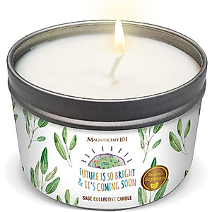 Magnificent 101 Long Lasting Pure White Sage Collective Candle | 6 Oz - 35 Hour Burn | Soy Wax Candle For House Energy Cleansing & Manifestation | Future Is So Bright & It's Coming Soon