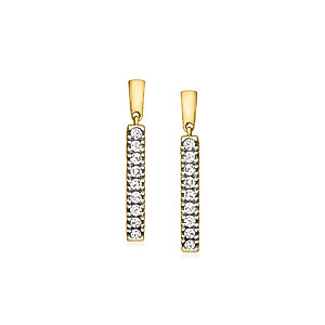 Ross-Simons 0.33 ct. t.w. Diamond Linear Drop Earrings in 14kt Yellow Gold