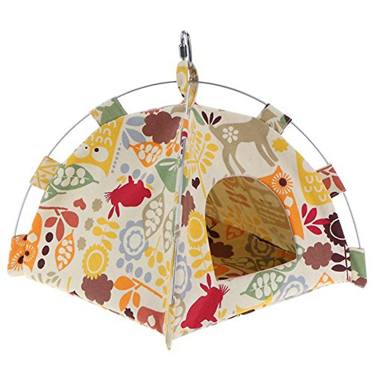 AIRUIFENG Winter Warm Bird Nest Tent Hanging Hammock Toy for Parakeet Cockatiel Cockatoo Conure Lovebird African Grey Amazon Macaw Eclectus Medium Large Parrot Cage Perch Stand (L)