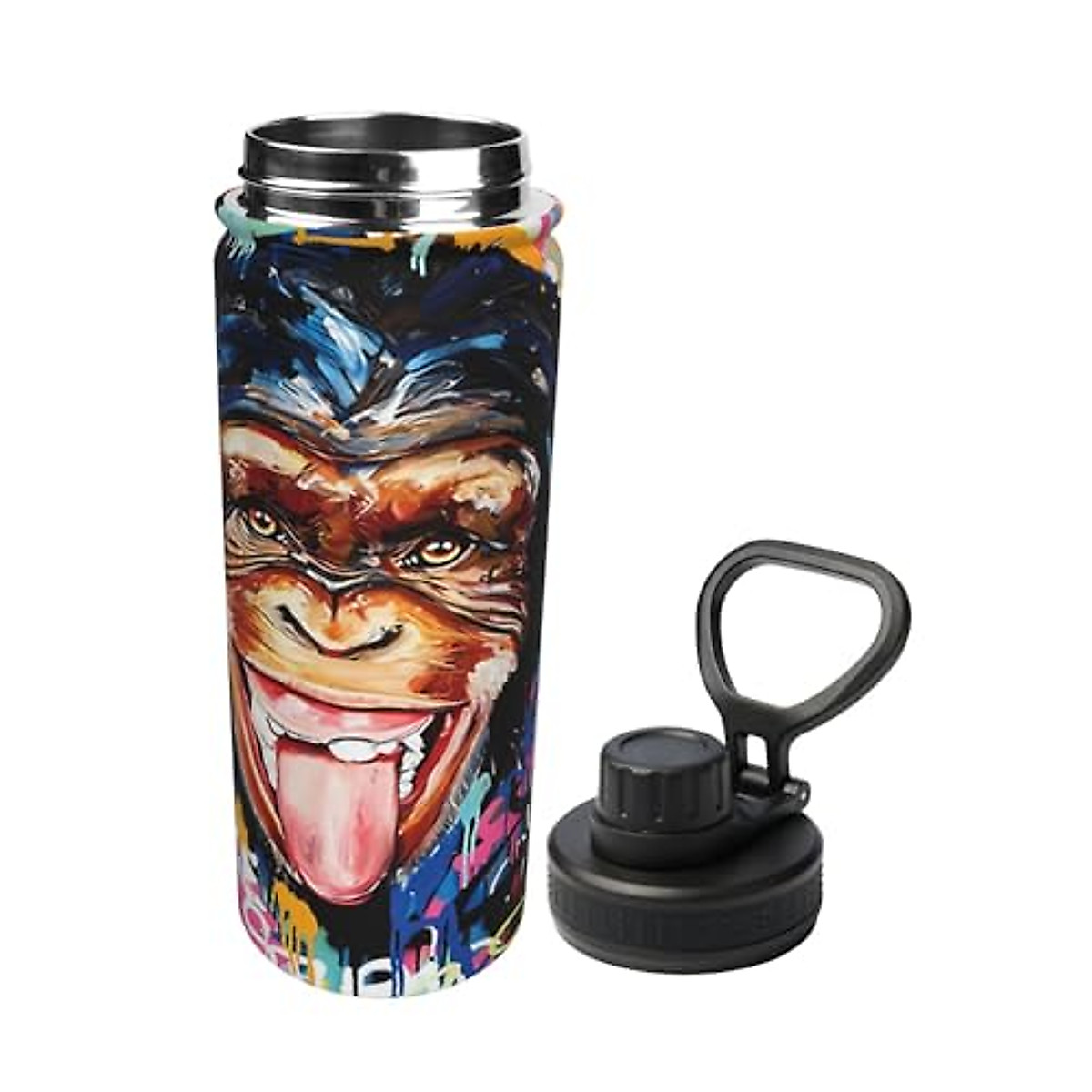 Eevikion Banksy Artist Graffiti Stainless Steel Insulated Tumbler Sports Water Bottle Hot and Cold Travel Cup 18oz