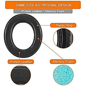 HS60 Earpads, GVOEARS Replacement Ear Pads Cushion for Corsair HS70/Pro HS60/Pro HS50/Pro, Durable Leather Gaming Headset Noise Isolation Earpads (Black)