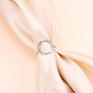 DAOCHONG Sterling Silver Classical Simple Plain Ring Open Circle Karma Statement Promise Ring Karma Ring for Women Size 7