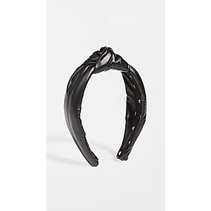 Lele Sadoughi Women's Faux Leather Knotted Headband, Black Leather, One Size