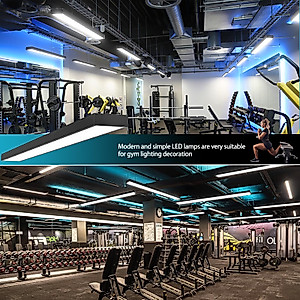 TychoLite 4FT Led Wraparound Shop Lights, 50W 6000LM 5000K, Compact Black 4 Foot LED Flush Mount Light Fixture for Office Kitchen Garage Shop, Hanging/Surface Mount, Plug and Play, 6 Pack