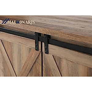 MAISON ARTS 47" Fireplace TV Stand with Electric Fireplace Inserts Farmhouse Barn Door Media Console Table Entertainment Center for TVs Up to 55" for Home Living Room Bedroom, Oak