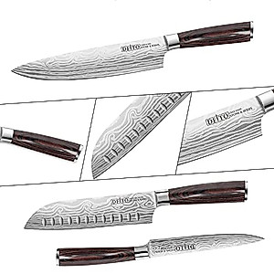 Dfito Chef Knife 3PCS, Professional Kitchen Knives,High Carbon Stainless Steel Chefs Knife Set, Ultra Sharp Blade, Ergonomic Handle and Gift Box for Home or Restaurant…