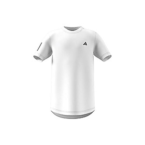 adidas Boys' Club Tennis 3-Stripes T-Shirt, White, X-Large