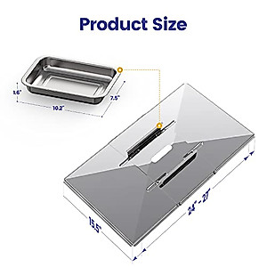 Geesta Grill Grease Tray Set, Stainless Steel Grill Replacement Parts, 24" - 27" Adjustable Grill Drip Pans Fit for Gas Grill from Dyna Glo, Nexgrill, Backyard Grill, Expert, BHG, Kenmore and More