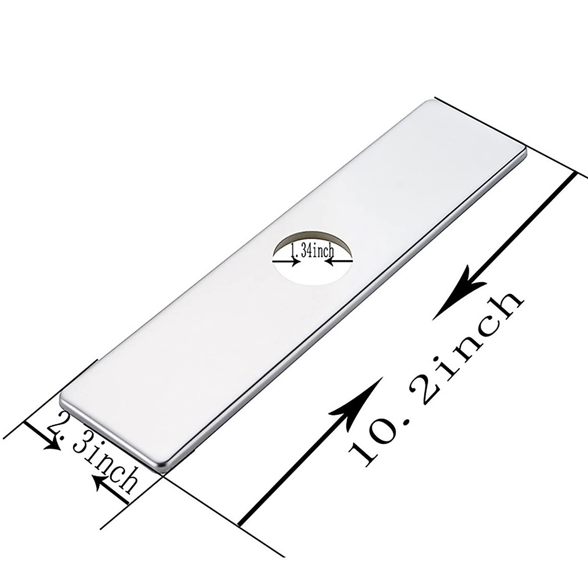 Greenspring Sink Hole Cover Chrome 10 Inch 1 or 3 Hole Long Rectangle Cover Deck Plate Faucet Escutcheon for Bathroom or Kitchen Vanity Sink Faucet Stainless Steel