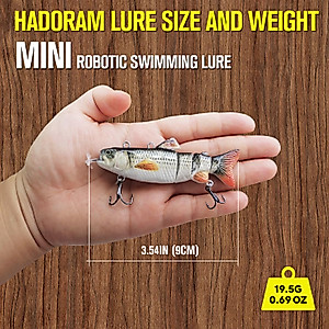 Robotic Swimming Fishing Bait Electric Lures 3.5" USB Rechargeable LED Light Wobbler 4-Segement Multi Jointed Swimbait Hard Lures Fishing Tackle