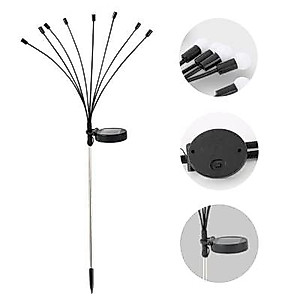 MONTPAL 8PCS Solar Powered Firefly Lights Outdoor Waterproof, Starburst Swaying Lights for Garden Yard, Flowerbed, Lawn and Walkway.