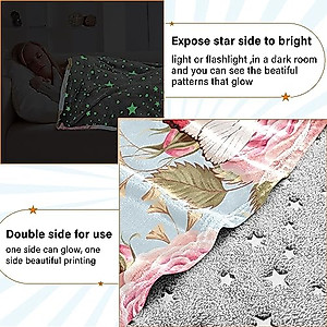 Joko Ivery Roses Birds Flowers Premium Soft Travel Blanket Pillow Airplane Blanket with Hand Luggage Belt & Backpack Clip Travel Pillow and Blanket 2 in 1 for Camping Office Home Train