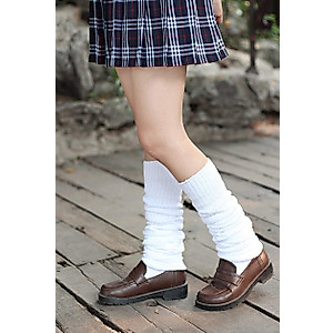 Stageya Loose Socks Japanese Student Girl's Socks White Leg Warmer Bubble Slouch Socks 23.6 Inches