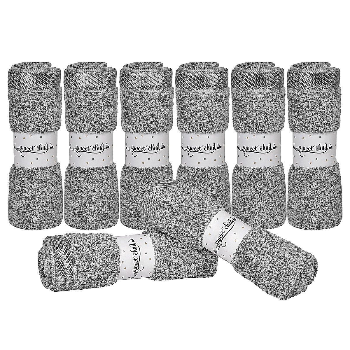 Sweet Child 8-Pack Baby Washcloths -Super Soft Rayon Washcloth, Baby Wash Cloths for Newborn,Infants and Kids, Bath Baby Towels, Body and Face Towel, Face Cloths for Washing Face