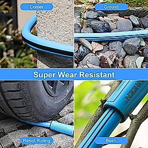 Garden Hose 50 FT,Flexible Heavy Duty Hybrid 5/8-Inch Kink-resistant Rubber Water Hose Kit with Hose Holder,All-weather, Lightweight,Burst 450PSI