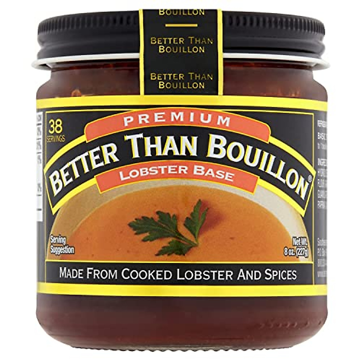 Better Than Bouillon Premium Lobster Base, Made from Select Cooked Lobster & Spices, Makes 9.5 Quarts of Broth 38 Servings, 8 Ounce (Pack of 2)