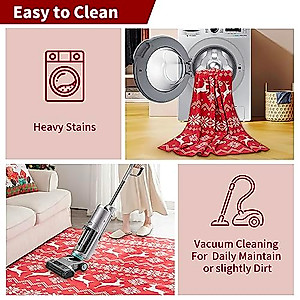 Auemtyn Area Rug 2'x3' Christmas Indoor Mat Christmas Rug Washable Rug, Rugs for Living Room Bedroom, Non-Slip Backing Snowflake Deer Entryway Rug, Stain Resistant for Christmas Decor(2'x3',Deer)