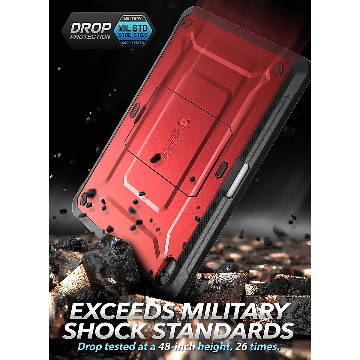 SUPCASE for iPad Air 5th Generation Case/iPad Air 4th Generation Case with Pencil Holder (Unicorn Beetle Pro), [Built-in Screen Protector & Stand] Rugged Case for iPad Air 5/4 10.9 Inch, Ruddy