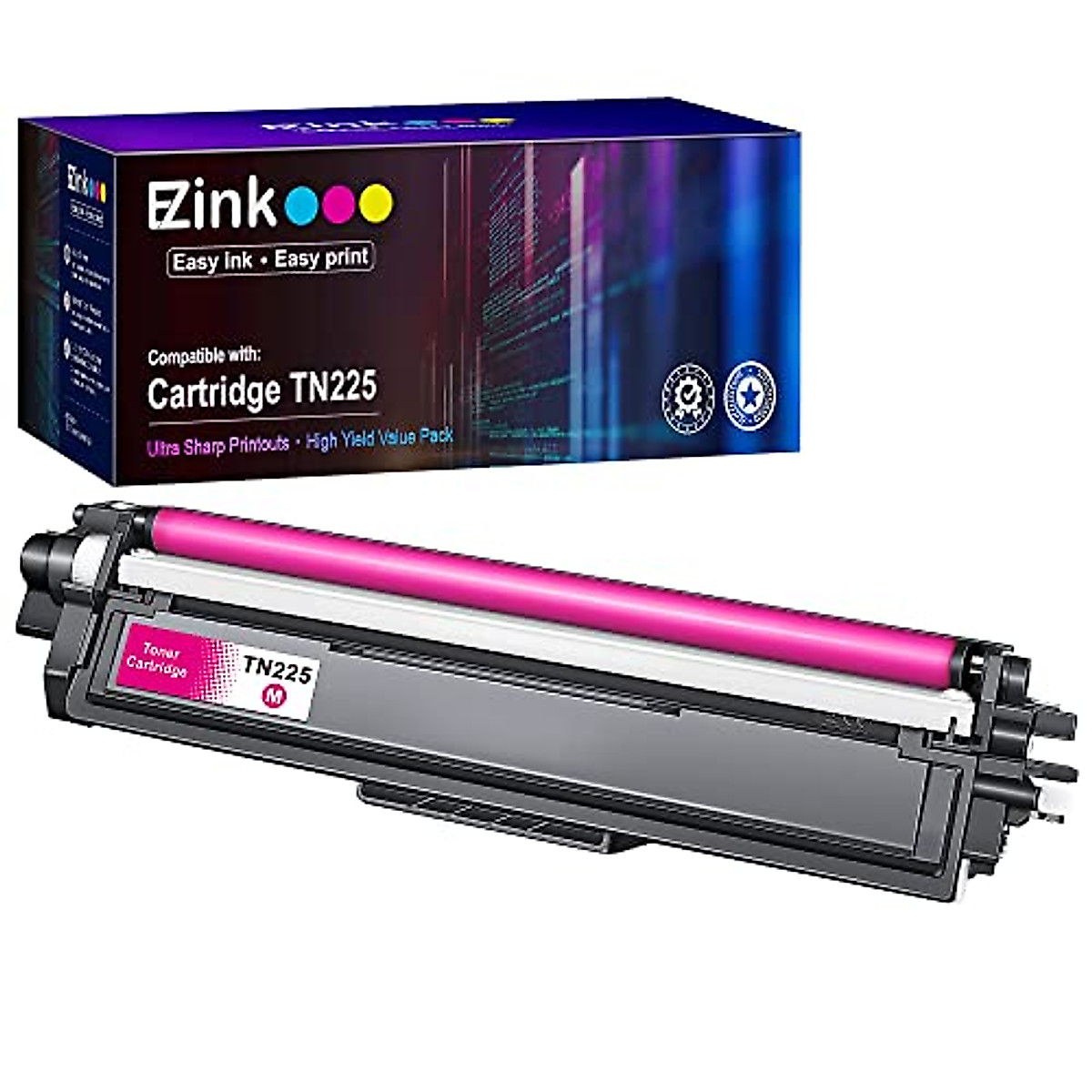 E-Z Ink (TM) Compatible Toner Cartridge Replacement for Brother TN225 Magenta to Use with MFC-9130CW HL-3170CDW HL-3140CW HL-3180CDW MFC-9330CDW MFC-9340CDW HL-3180CDW DCP-9020CDN (Magenta, 1 Pack)