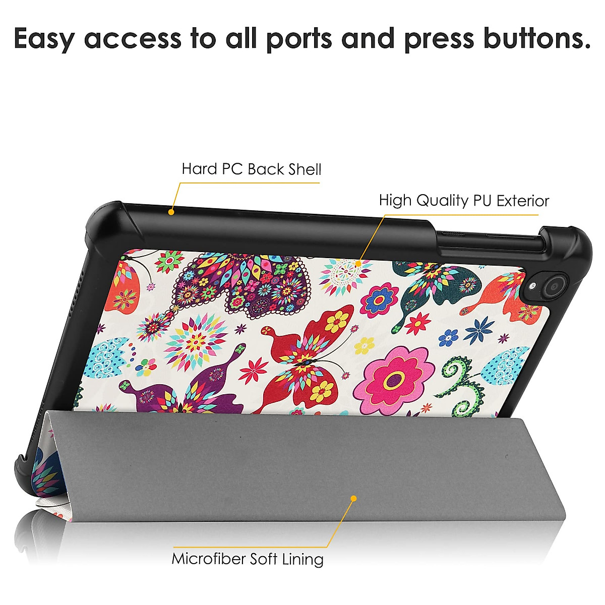 KuRoKo Slim Light Cover Trifold Stand Hard Shell Case for Alcatel Joy Tab 2 8.0" (9032Z) / Verizon TCL Tab 8 (9038s)-NOT for TCL TAB 8 LE