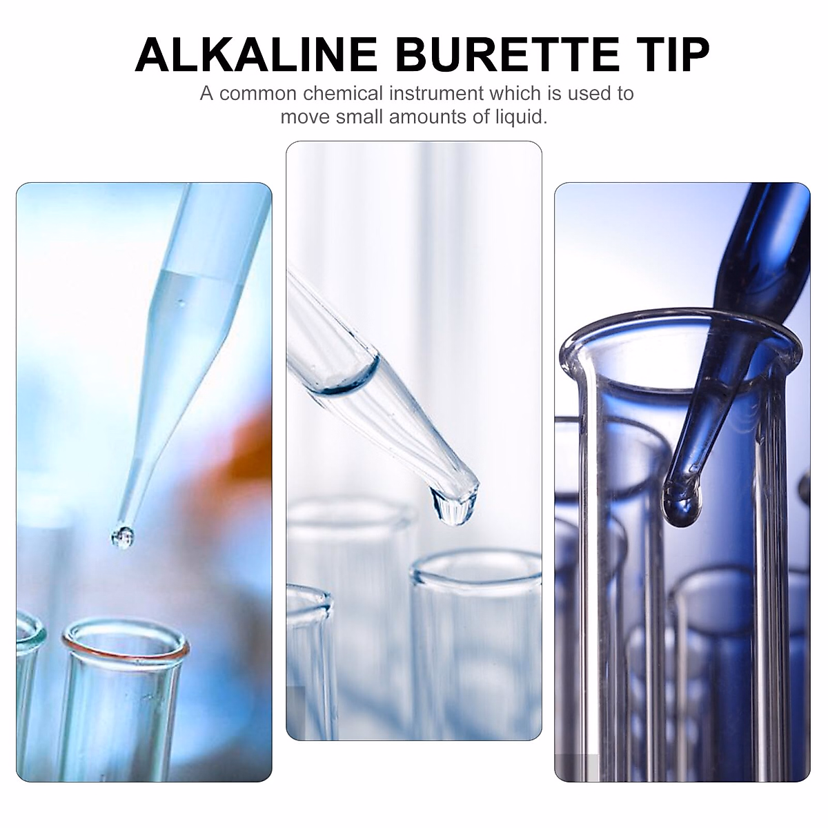 iplusmile 4pcs Alkaline Burette Glass Dropper Lab Liquid Transfer Pipette with Hose Labs Alkaline Burette Replacement Part for Home Shop