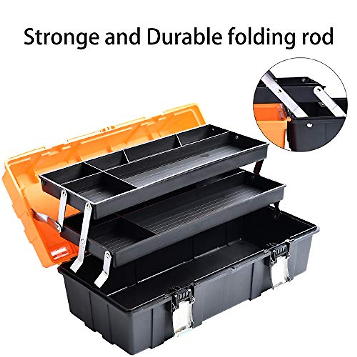 17-Inch Three-Layer Plastic Storage Box Tool Box Sewing Box Organizer, Multipurpose Organizer and Portable Storage Case for Art Craft and Cosmetic (Style B)
