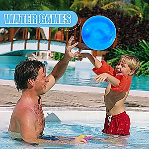 3 otters Bouncy Balls for Kids, 6PCS Marbleized Bouncy Balls Plus Pump Inflatable Sensory Balls Kickball Dodge Ball for Kids Adult Summer Beach Outdoor Game