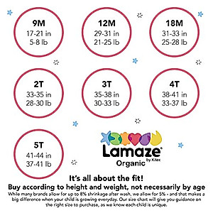 Lamaze Organic Baby Baby Boys' Toddler Stretchie One Piece Sleepwear, Footed, Zipper, Grey Bear Print, 2T