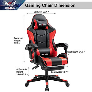 shuanghu Gaming Chair High Back Computer PC Ergonomic Video Office Chairs Gamer Chair with Footrest Video Support Reclining Video Computer Chair Desk Chair Leather Gaming Chair