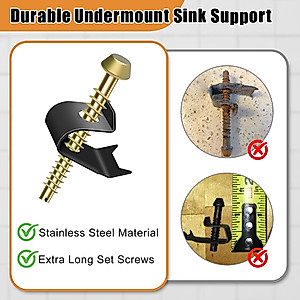 Dreyoo 14 Pack Sink Clips Kit, Undermount Sink Clips Sink Compatible with Moen/Elkay Sink for Kitchen, Bathroom, U Channel Clips for Bathroom Counter, Universal Sink Mounting Kit Bracket Support