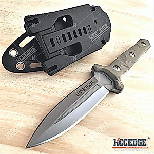 Hunting Knife Tactical Knife Survival Knife 8" Fixed Blade Knife w/ Molle Compatible Pressure Retention Sheath Camping Accessories Survival Kit Survival Gear Tactical Gear 79965 (Desert Tan)