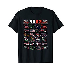 Formula Racing Open Wheel Race Car Fan 2023 World Circuits T-Shirt