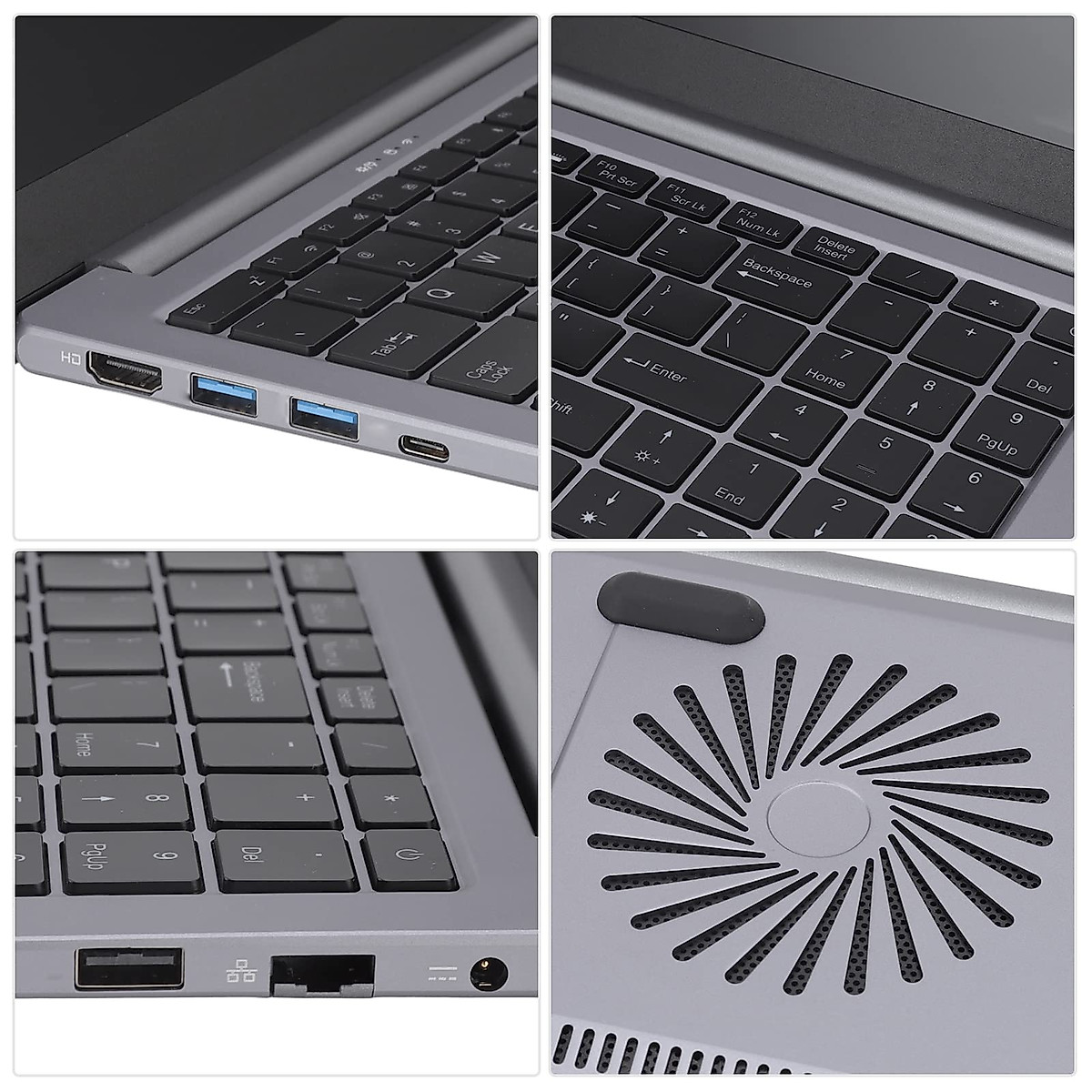 15.5in Laptop, DDR4 2666MHz Space Gray Computer Laptop 15.5in HD IPS Screen for Work US Plug