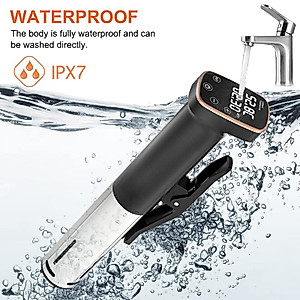 OOIIOR Sous Vide Cooker, 1100W & WIFI Sous Vide Machine IPX7 Waterproof, Fast-Heating Precision Immersion Circulator with Accurate Temperature and Time Control, APP with Recipes