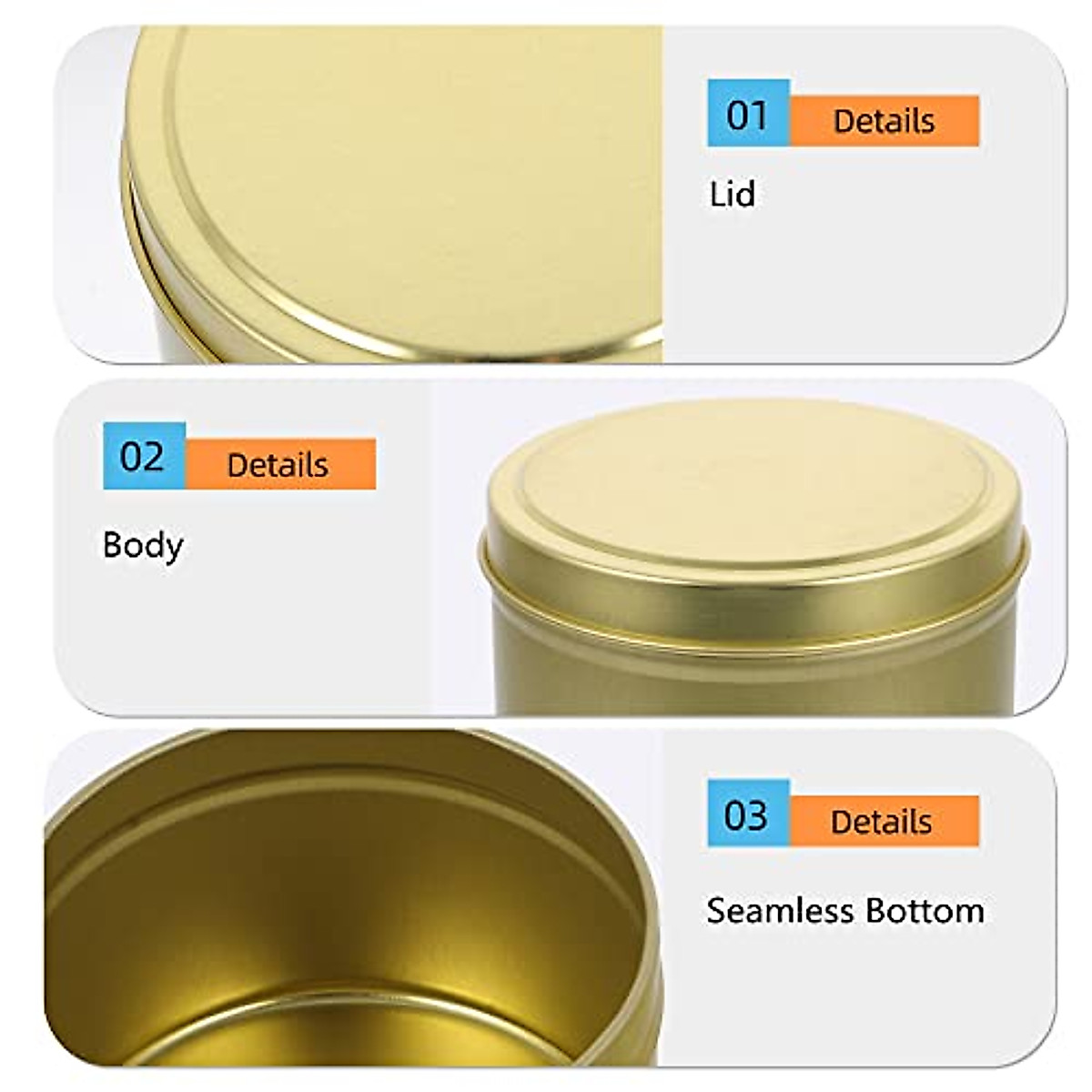 SONVIIBOX 24 Pieces gold Candle Tins 4oz,Candle tin Bulk,candle jars for making candles,Bulk Candle Containers for Candle Making,Storage Jars,DIY Candle Making(Gold)