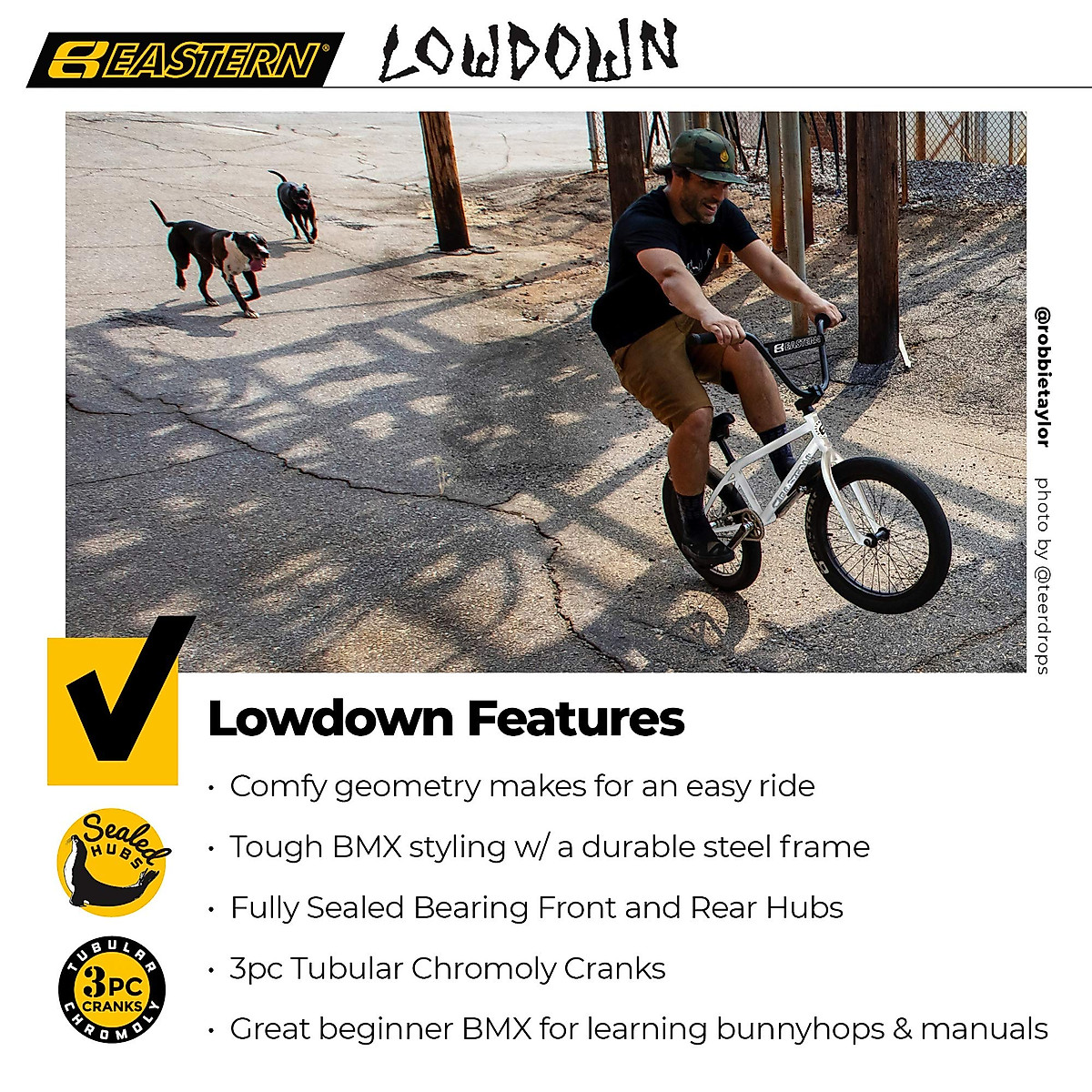 Eastern Bikes Eastern BMX Bikes - Lowdown Model 20 Inch Bike. Lightweight Freestyle Bike Designed by Professional BMX Riders at (White)