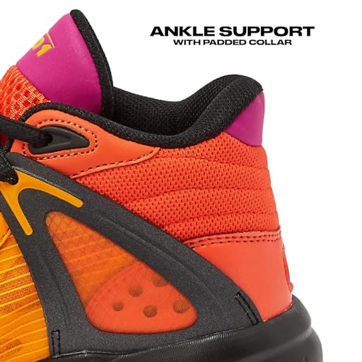 AND1 Revel Mid Girls & Boys Basketball Shoes Kids, Boys High Top Sneakers - Yellow/Orange/Black Trim, 2 Little Kid