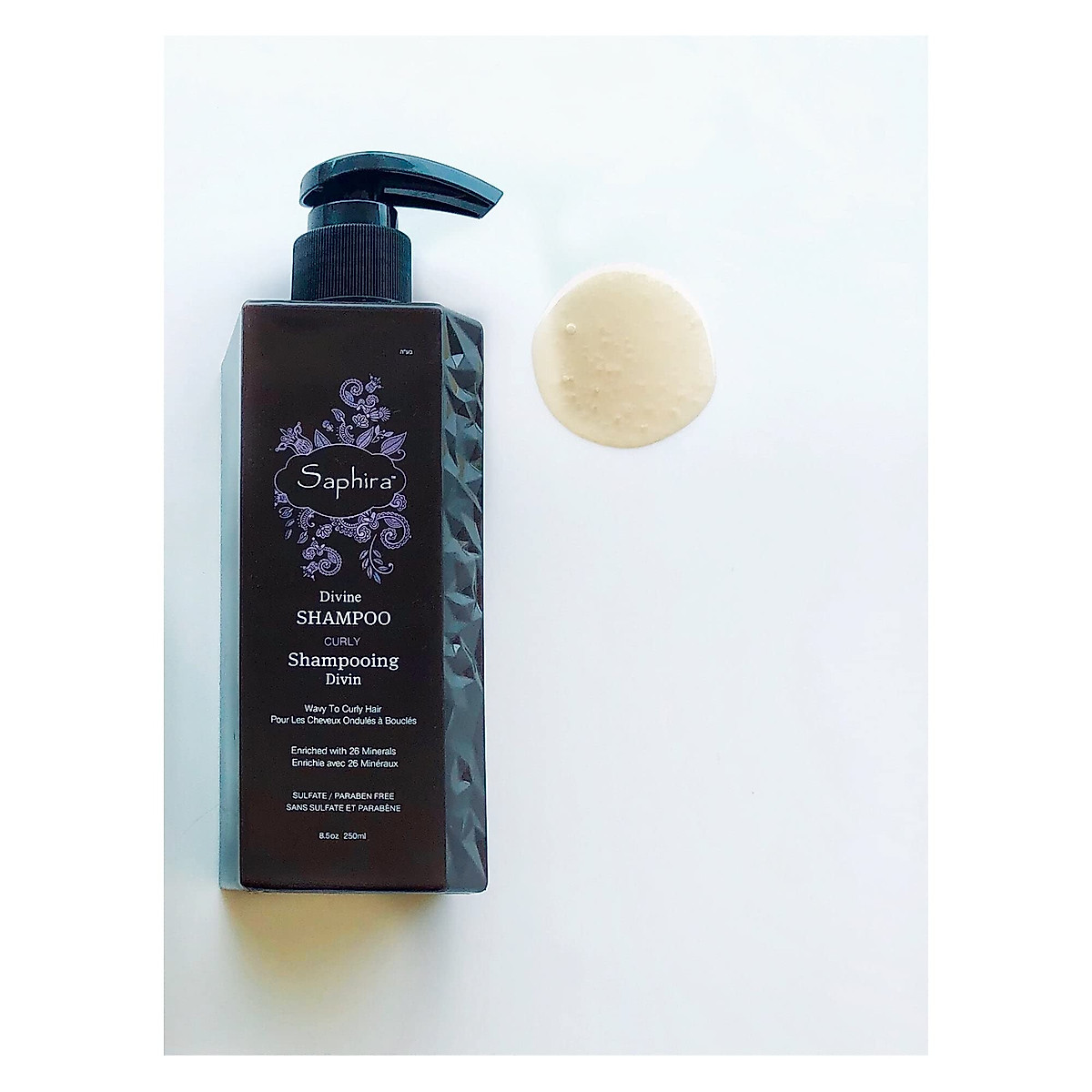 Saphira Divine Curls Shampoo for Curly, Wavy and Multi-Textured Hair, Sulfate-Free, Paraben-Free, Deeply Cleanses, Restores and Hydrates Curls, 8.5 Ounce