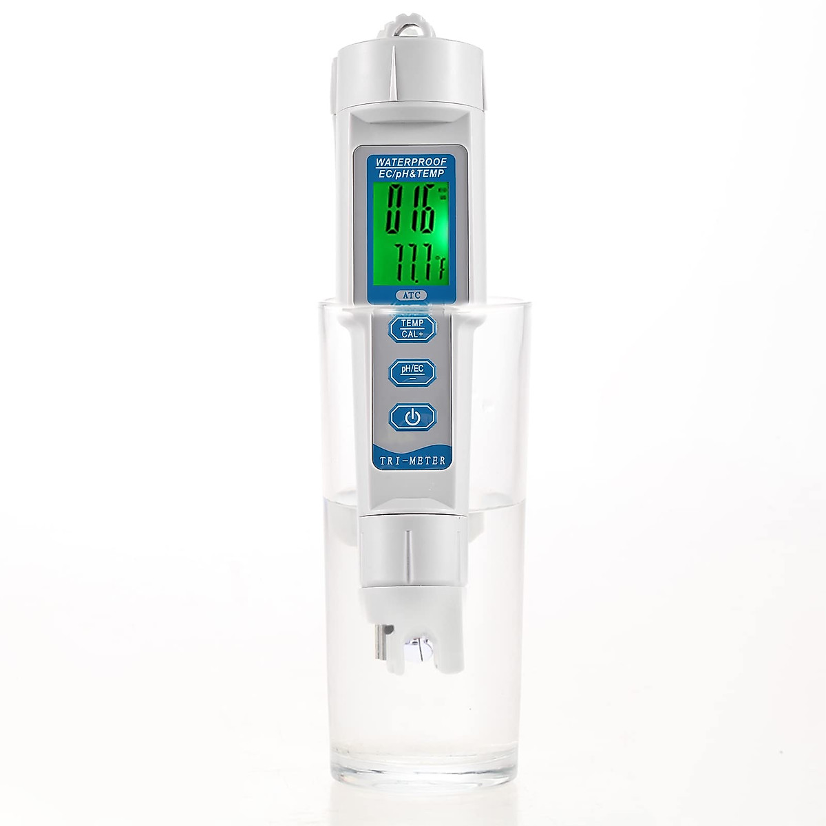BUZHI pH & EC & Temp Meter, New Professional 3 in 1 Multi-Parameter Water Quality Tester Monitor Portable Pen Type pH & EC & Temp Meter Acidometer Water Quality Analysis Device