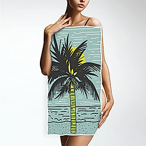 HUSSRITY Tropical Palm Island Towels Super Soft Hand Towel Highly Absorbent Washcloths Quick Dry Bath Towel 30x15 Inch Durable Lightweight