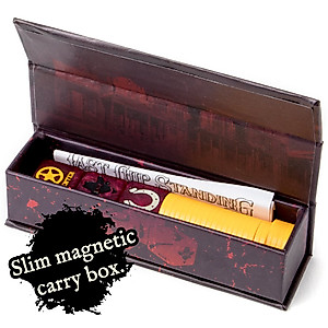 Last Chip Standing: Devil's Luck | Fast, Light & Fun Pocket Classic Family Dice Game | Includes 19mm Custom Dice, 24 Yellow Mini Chips, and Magnetic Carry Case | Travel-friendly Tabletop Board Game