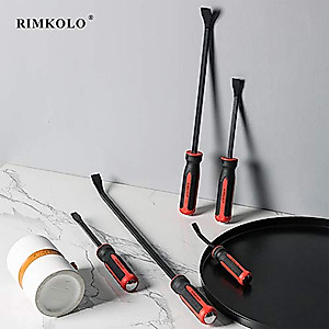 RIMKOLO Pry Bar Set, 5-Piece Heavy Duty Pry Bars with Thicker Strike Caps, Mechanic Hand Tools for Automotive, Demolition, Nail Puller, Crowbar